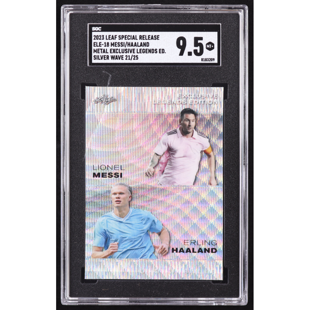 Lionel Messi / Erling Haaland 2023 Leaf Special Release Metal Exclusive ...