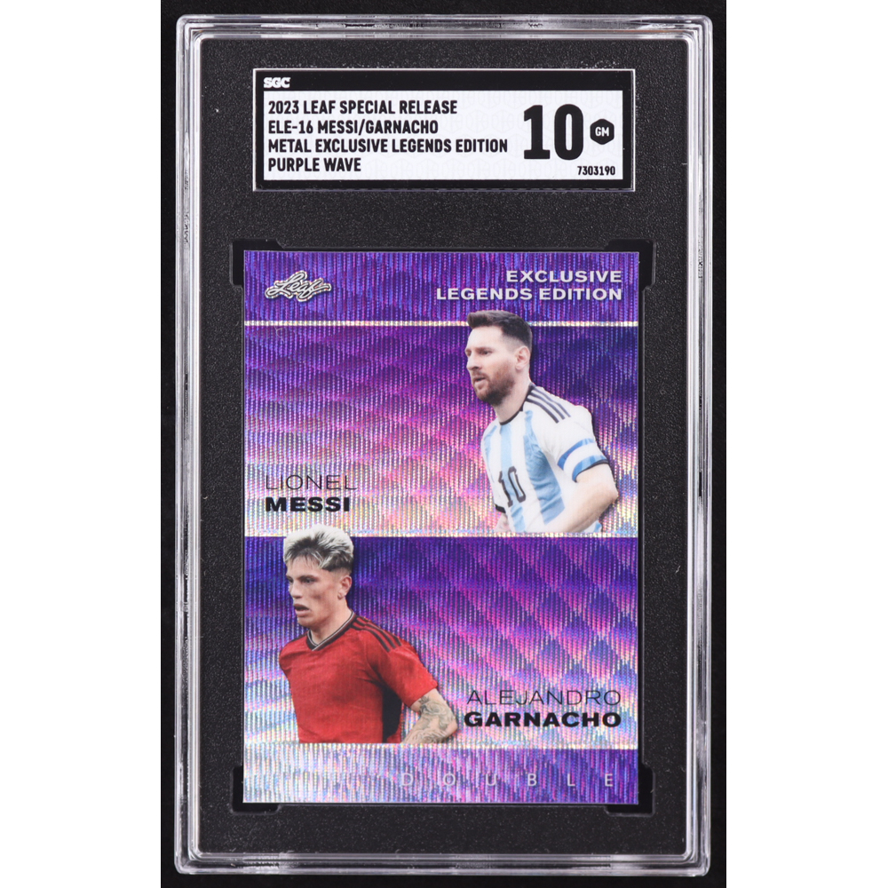Lionel Messi / Alejandro Garnacho 2023 Leaf Special Release Metal ...