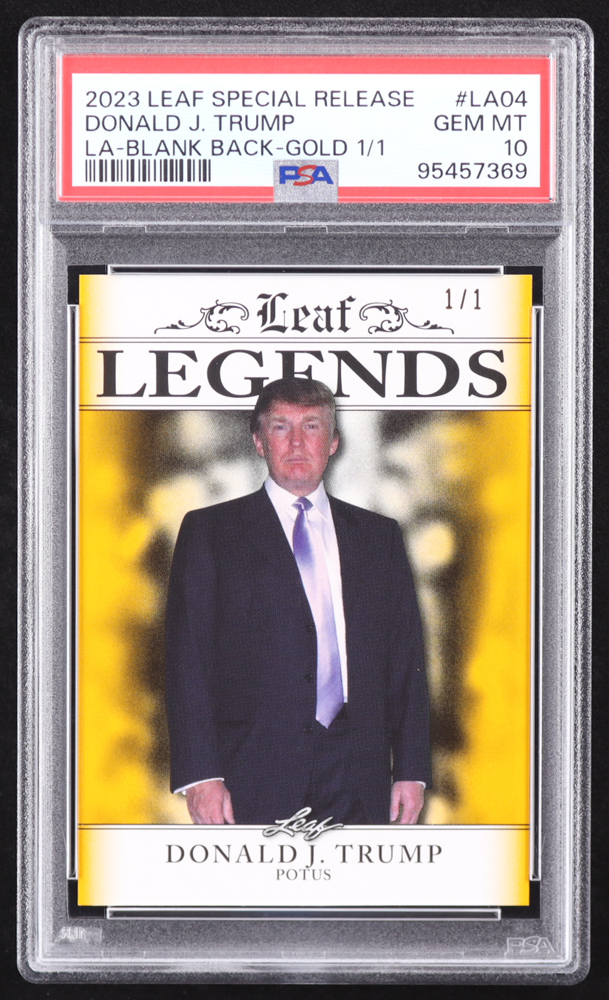 Donald J. Trump 2023 Leaf Special Release Legends Achievement Blank ...