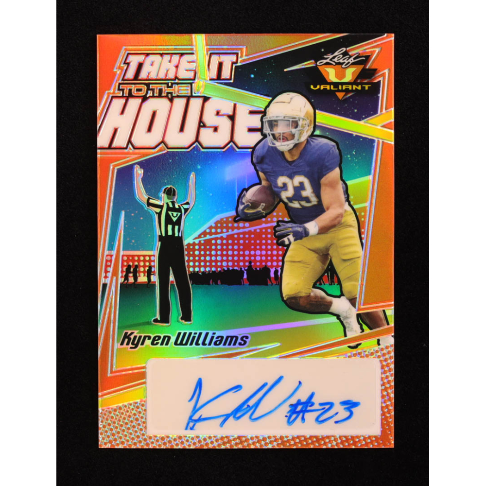 Kyren Williams 2022 Leaf Valiant Take It To The House Autographs Orange ...