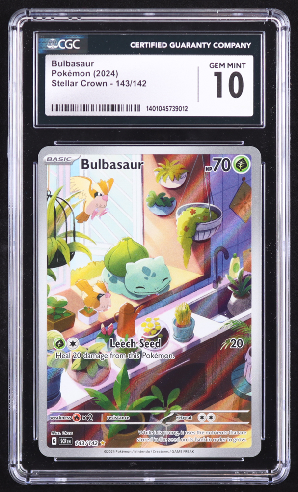 Bulbasaur 2024 Pokemon Stellar Crown #143 Holo (CGC 10) | Pristine Auction