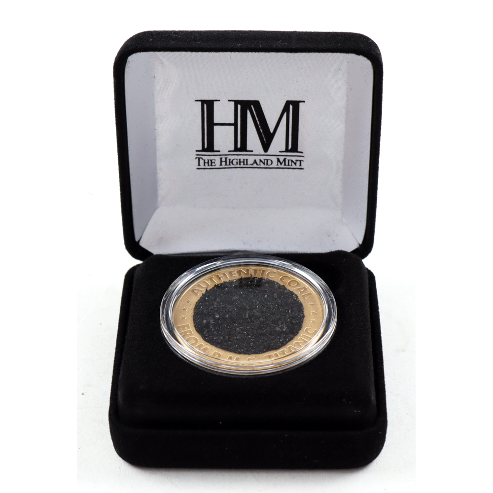 Authentic Coal From Titanic Wreckage On Bronze Coin (Highland Mint ...