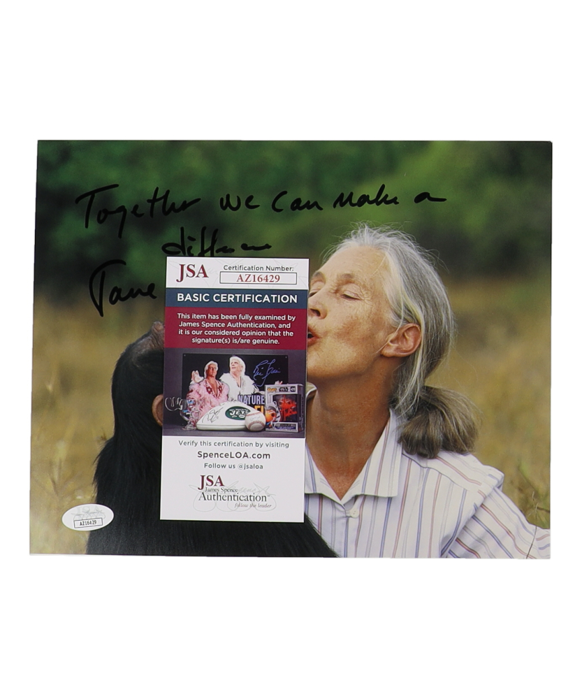 Jane Goodall Signed 8x10 Photo Inscribed "Together We Can Make A ...