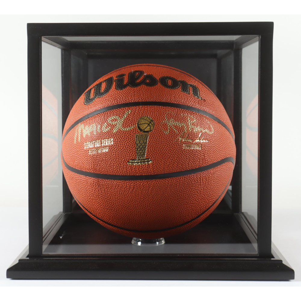 Magic Johnson & Larry Bird Signed NBA Finals Trophy Special Edition ...