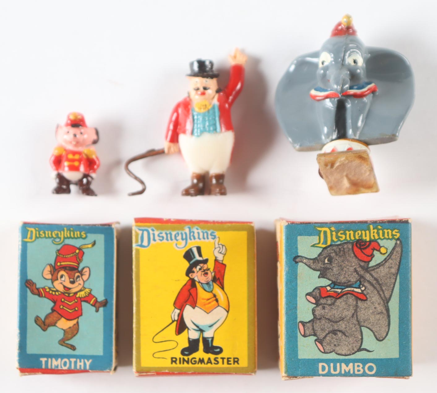 Timothy, Dumbo & Ringmaster c. 1960s Disneykins Ceramic Figures with ...