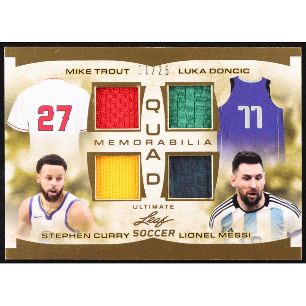 Mike Trout / Luka Doncic / Stephen Curry / Lionel Messi 2023 Leaf ...