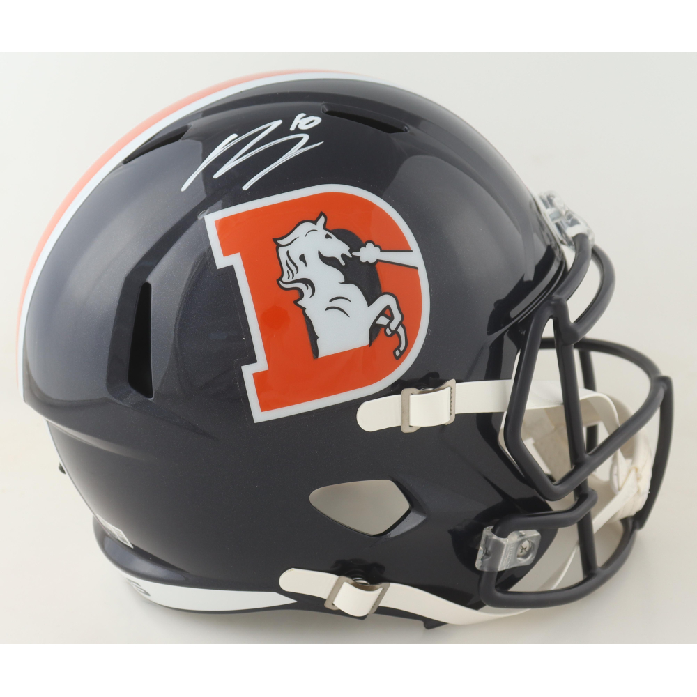 Bo Nix Signed Broncos Full-Size Throwback Alternate Speed Helmet ...
