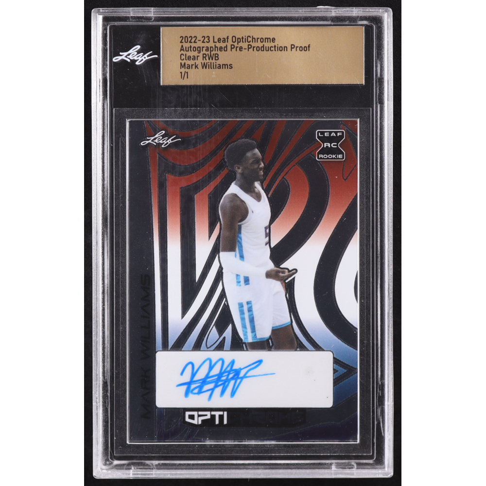 Mark Williams 2022-23 Leaf OptiChrome Autographs Clear Red White and ...