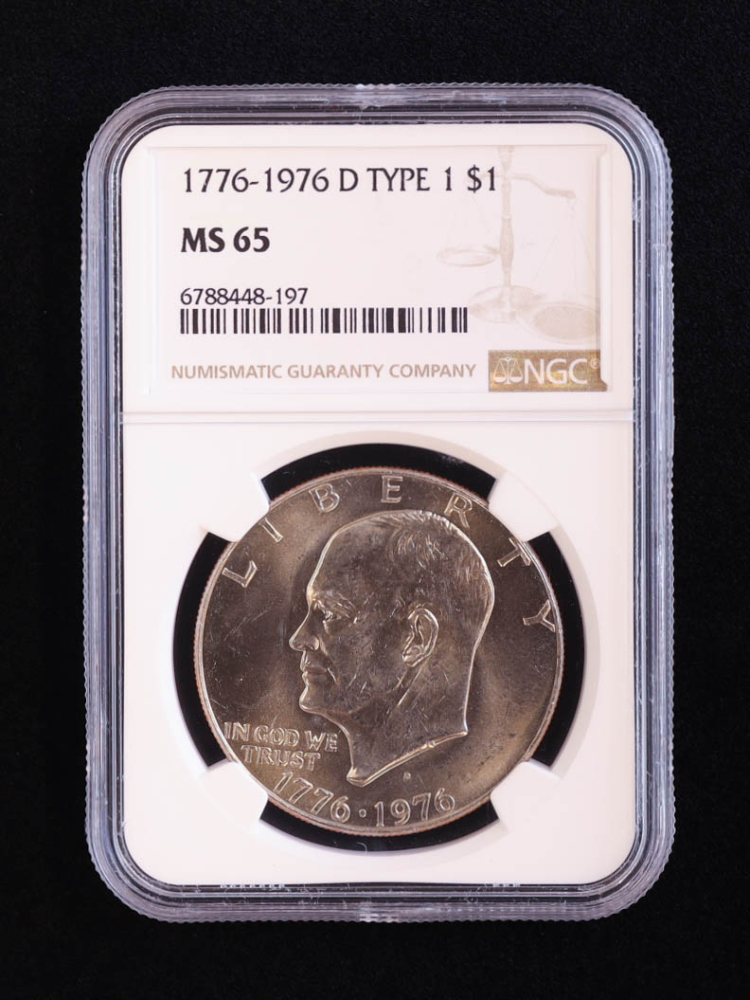 1776-1976-D Eisenhower Silver Dollar, Type 1 (NGC MS65) | Pristine Auction