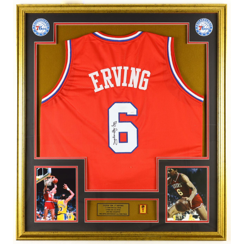 Julius "Dr. J" Erving Signed Custom Framed Jersey Display With 1993 ...