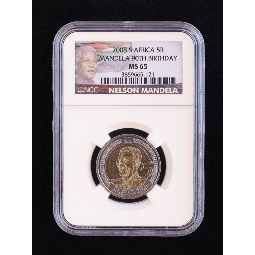 2008-S S. Africa 5 Rand - Mandela 90th Birthday (NGC MS65) | Pristine ...