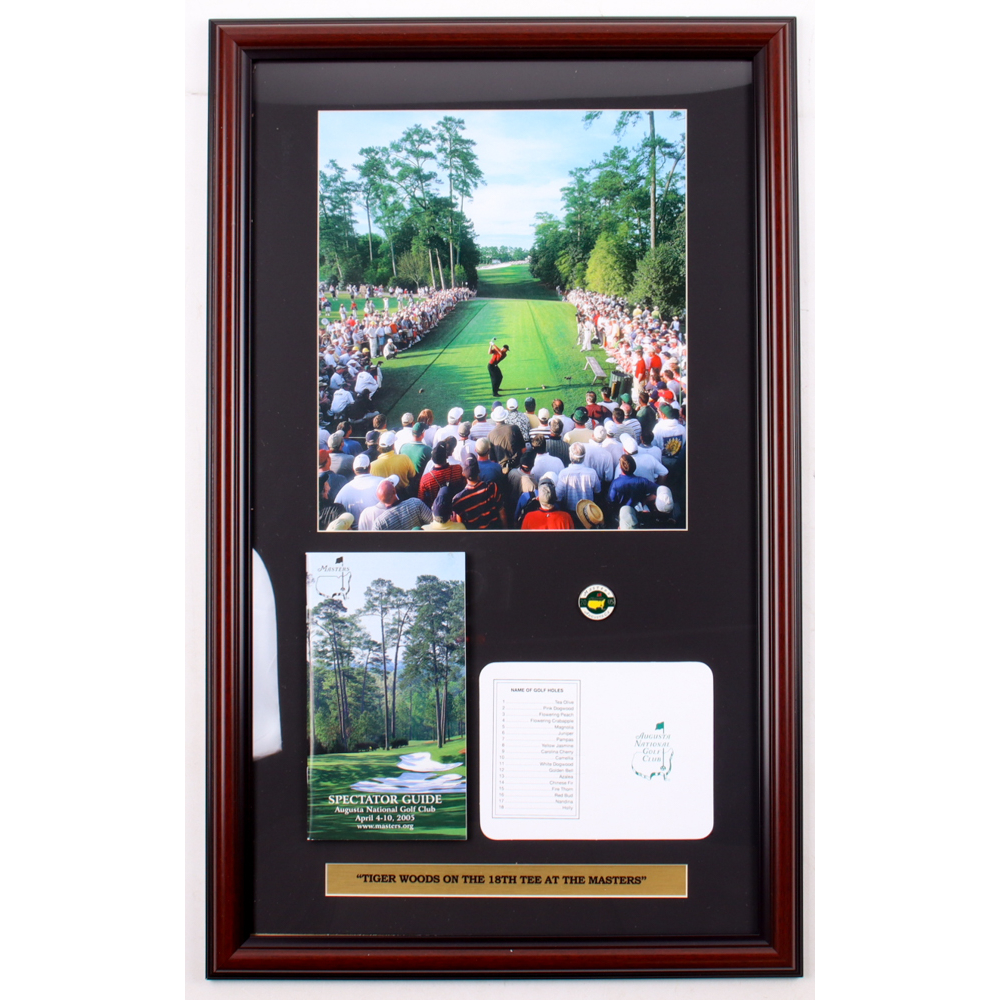 Tiger Woods "On The 18th Tee" Masters Tournament Custom Framed Photo ...