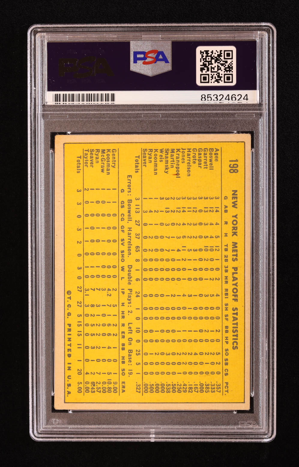 Nolan Ryan Signed 1970 Topps #198 NL Playoff Summary / Mets Celebrate ...
