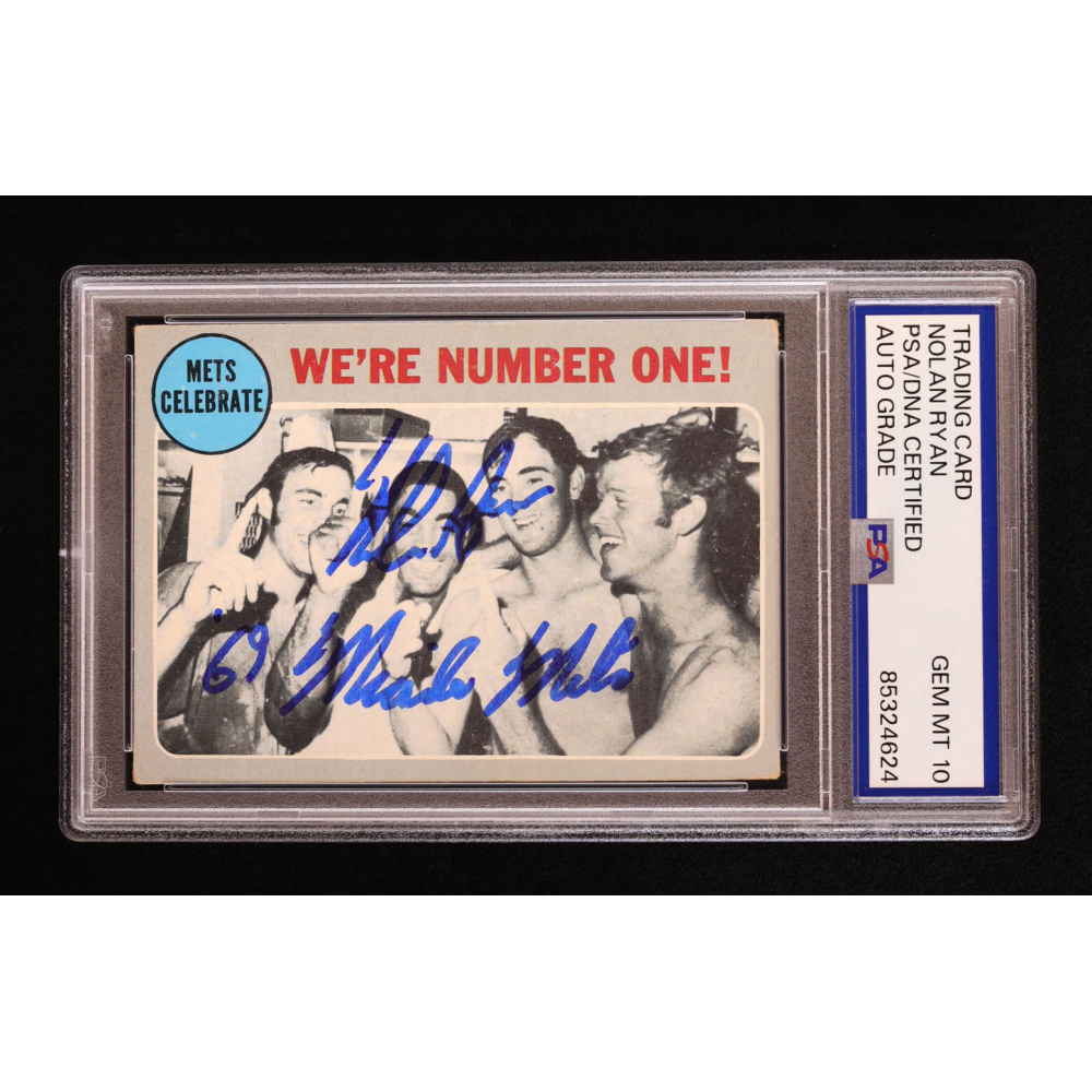 Nolan Ryan Signed 1970 Topps #198 NL Playoff Summary / Mets Celebrate ...