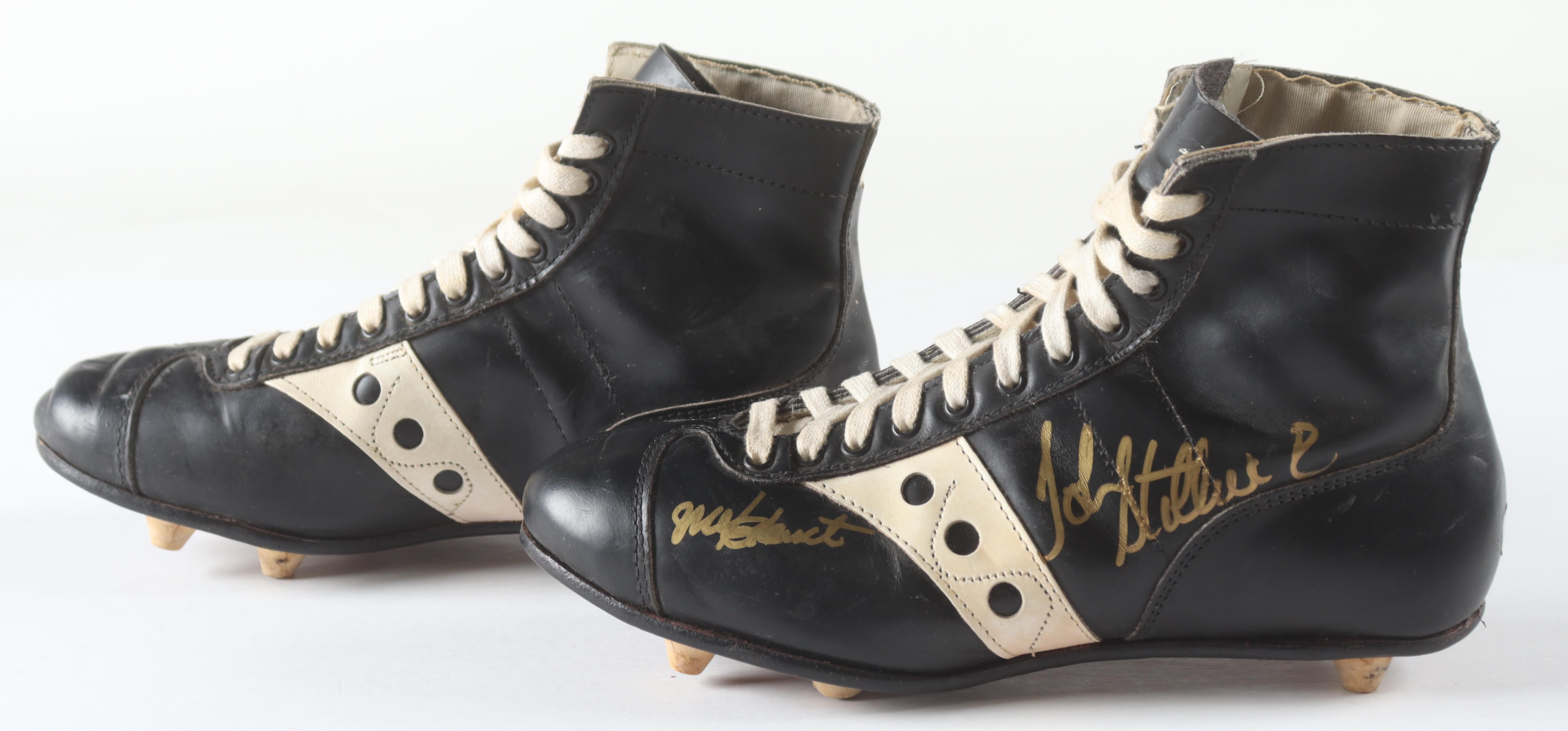 1975 Steelers Pair of (2) Vintage Leather Football Cleats Signed by ...