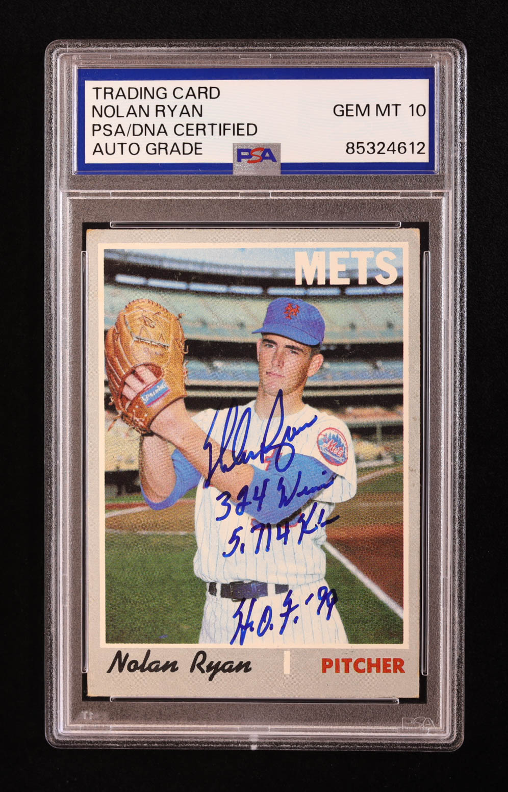 Nolan Ryan Signed 1970 Topps #712 with Multiple Inscriptions (PSA ...