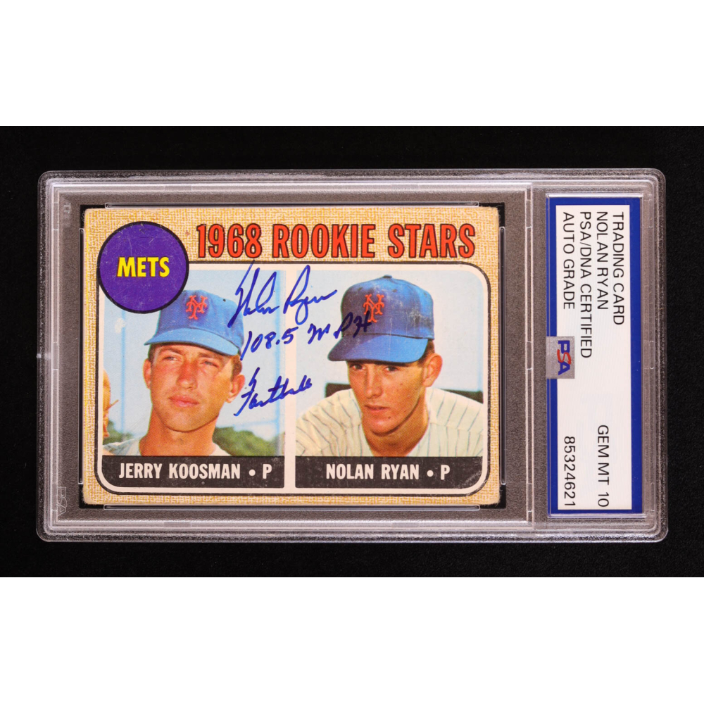 Nolan Ryan Signed 1968 Topps #177 Rookie Stars / Jerry Koosman / Nolan ...