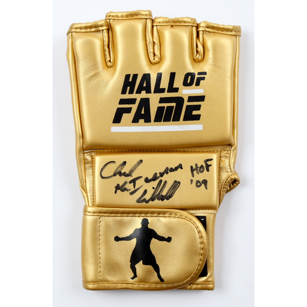 Chuck "The Iceman" Liddell Signed Hall Of Fame Gold Glove inscribed ...