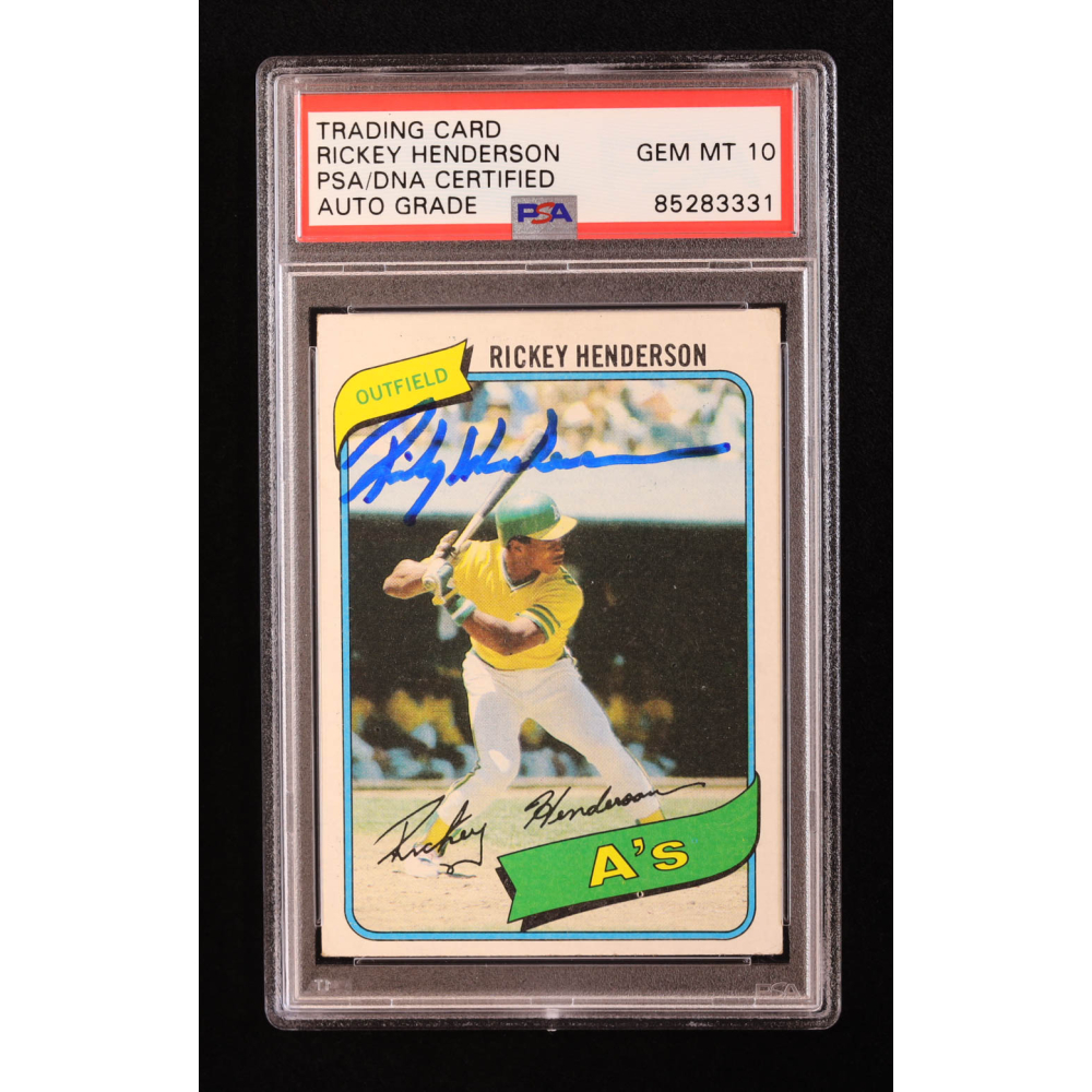 Rickey Henderson Signed 1980 Topps #482 RC (PSA | Autograph Graded PSA ...
