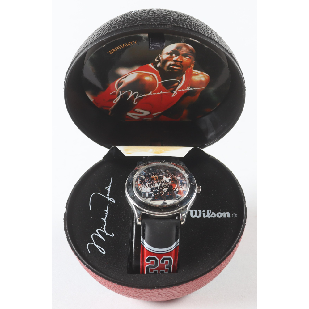Michael Jordan Wilson Commemorative Watch in Original Mini Basketball ...