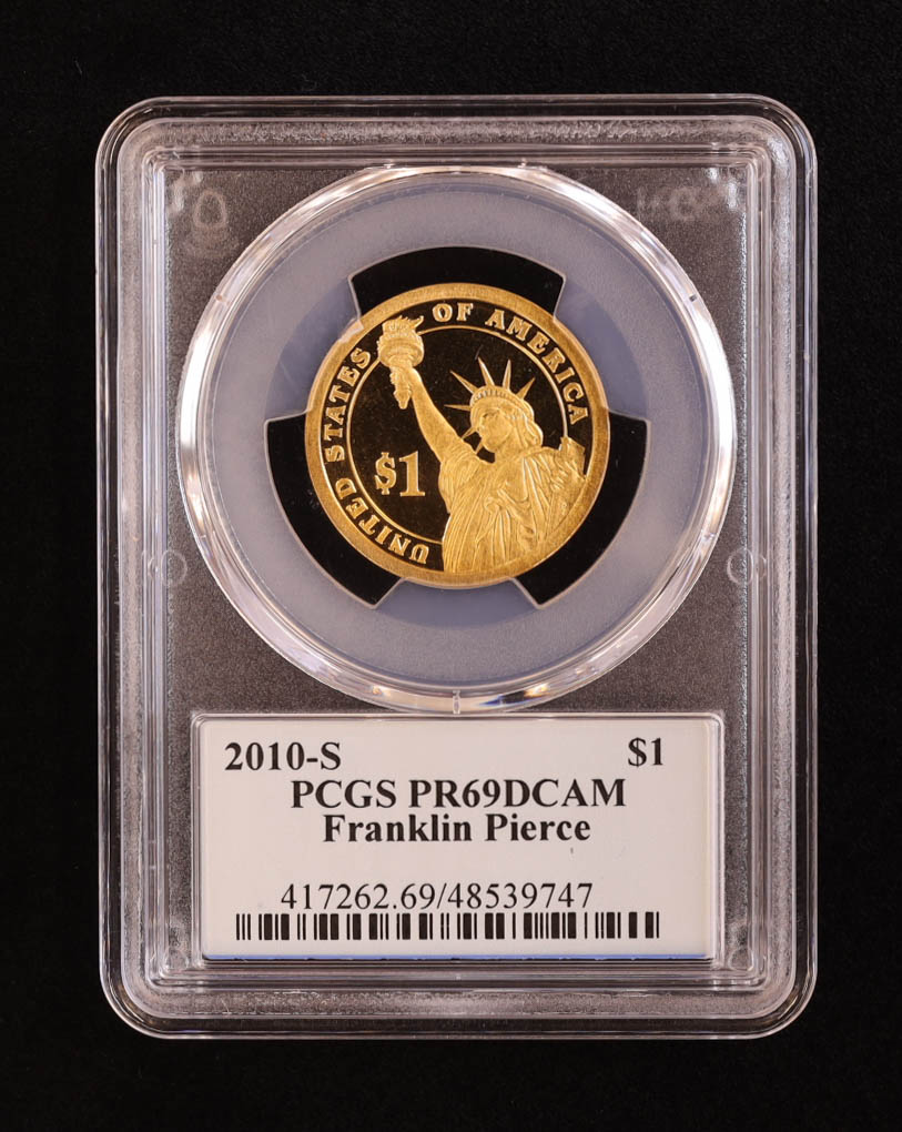 2010-S U.S. Presidential Proof $1 Coin - Franklin Pierce 14th President ...