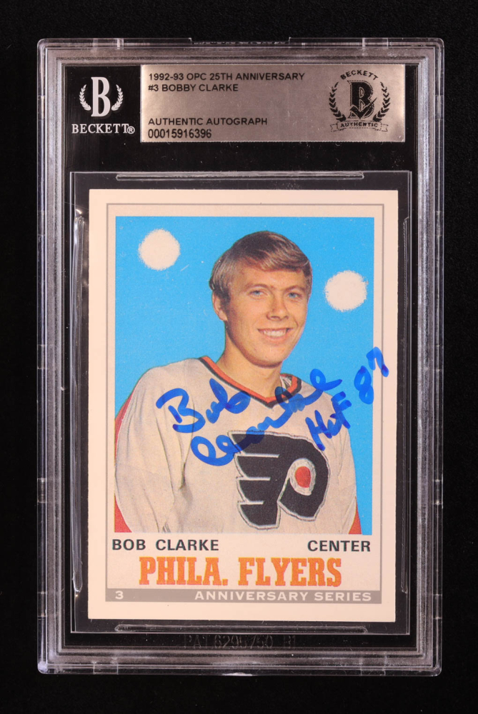 Bobby Clarke Signed 1970-71 O-Pee-Chee #195 RC Inscribed "HOF 87" (BGS ...