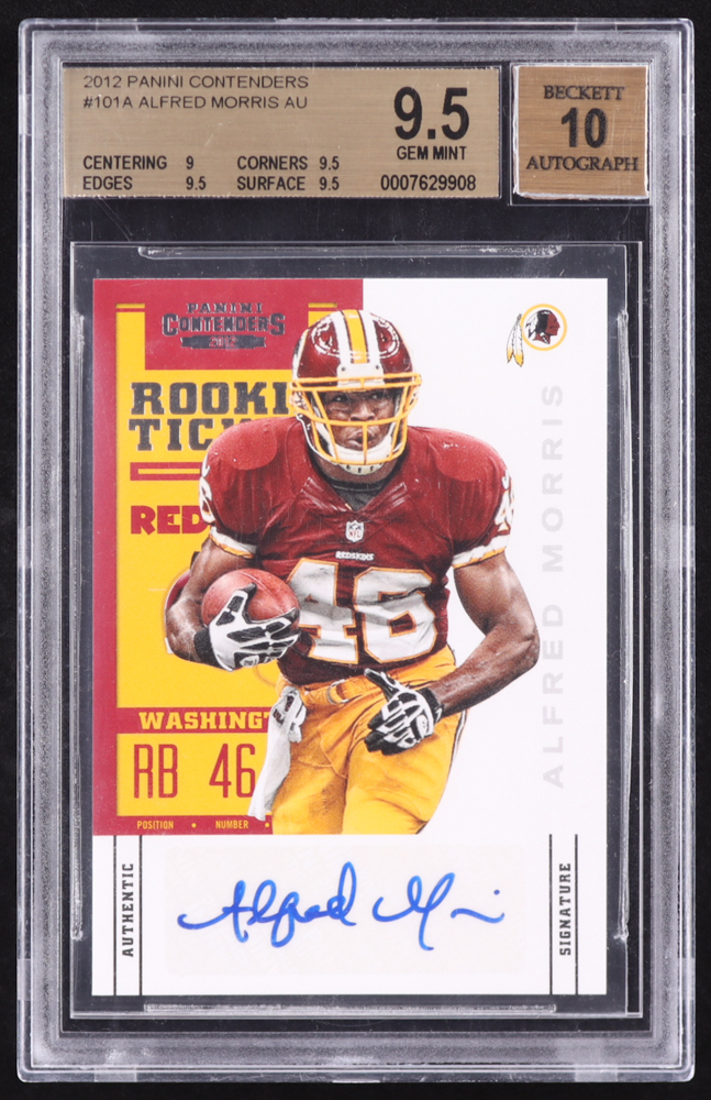 Alfred Morris 2012 Panini Contenders #101A Autograph RC (BGS 9.5 ...