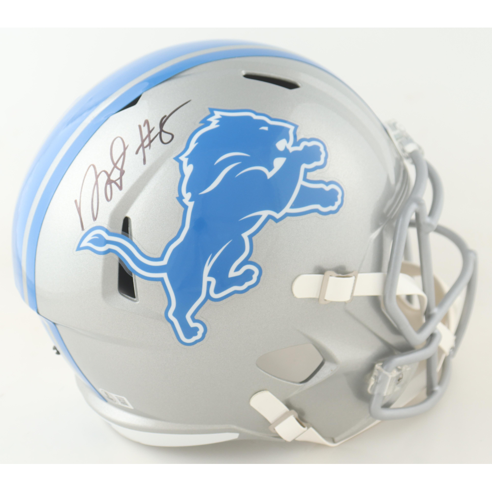 David Montgomery Signed Lions Full-Size Speed Helmet (Beckett ...