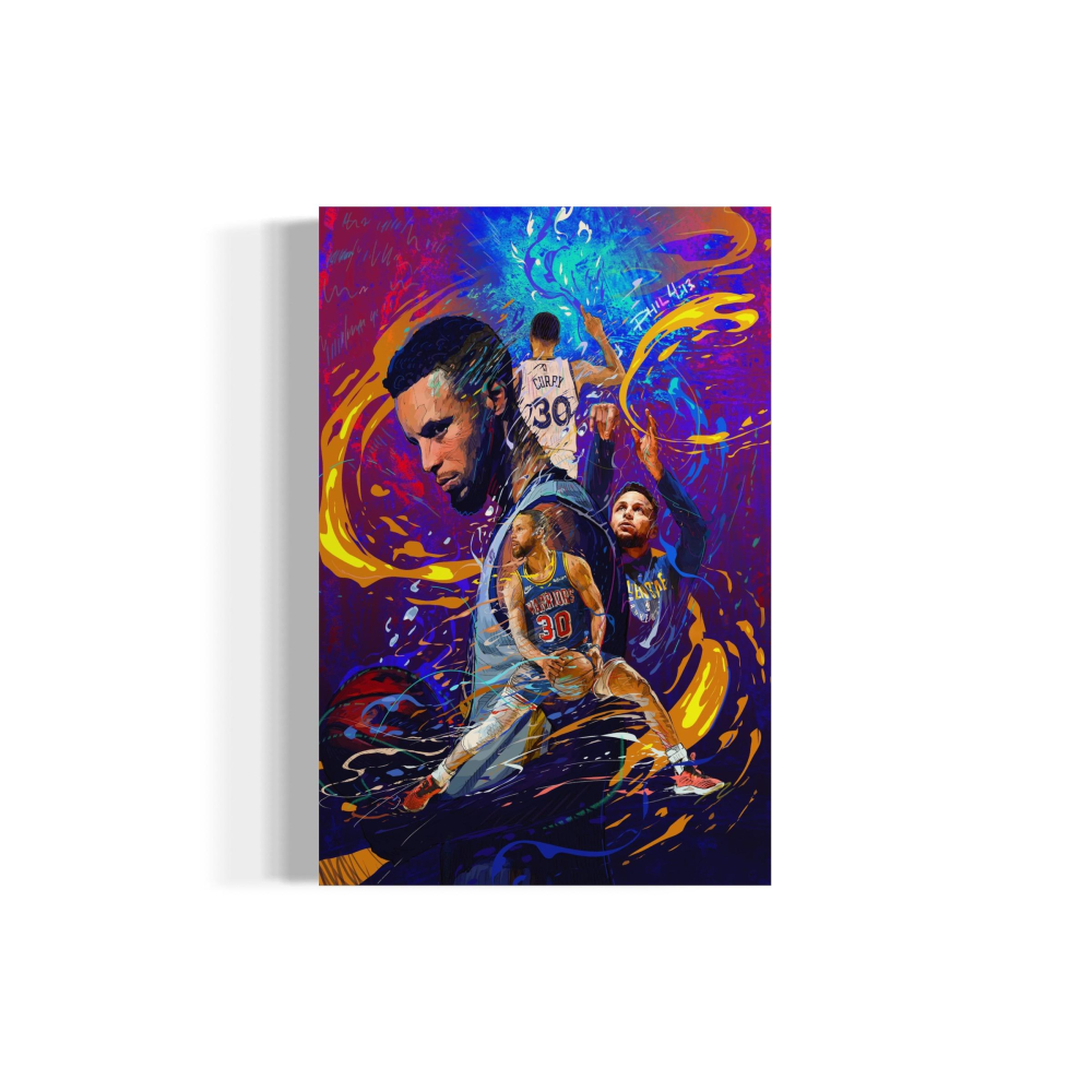 Steph Curry Warriors Custom 9x12 Canvas | Pristine Auction