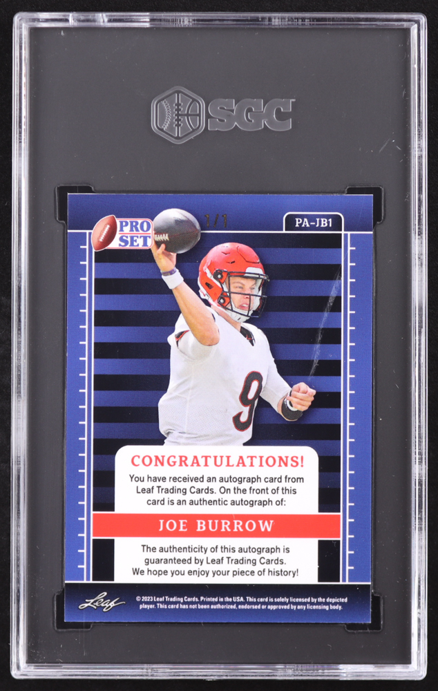 Joe Burrow 2023 Leaf Pro Set Metal Autographs Pulsar Pro Set Border #PA ...
