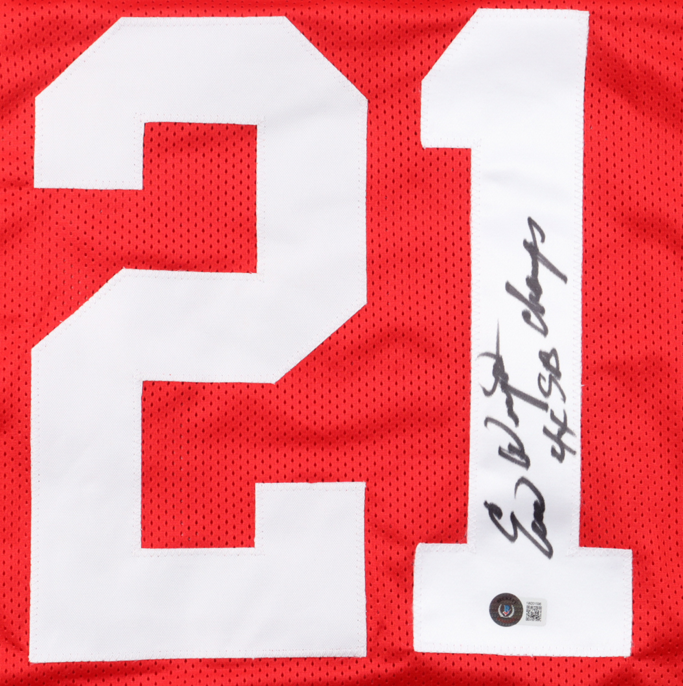 Eric Wright Signed Jersey Inscribed "4x SB Champs" (Beckett) | Pristine ...