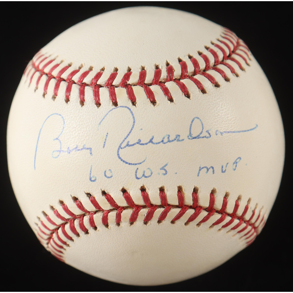 Bobby Richardson Signed OML Baseball Inscribed "60 WS MVP" (TriStar ...
