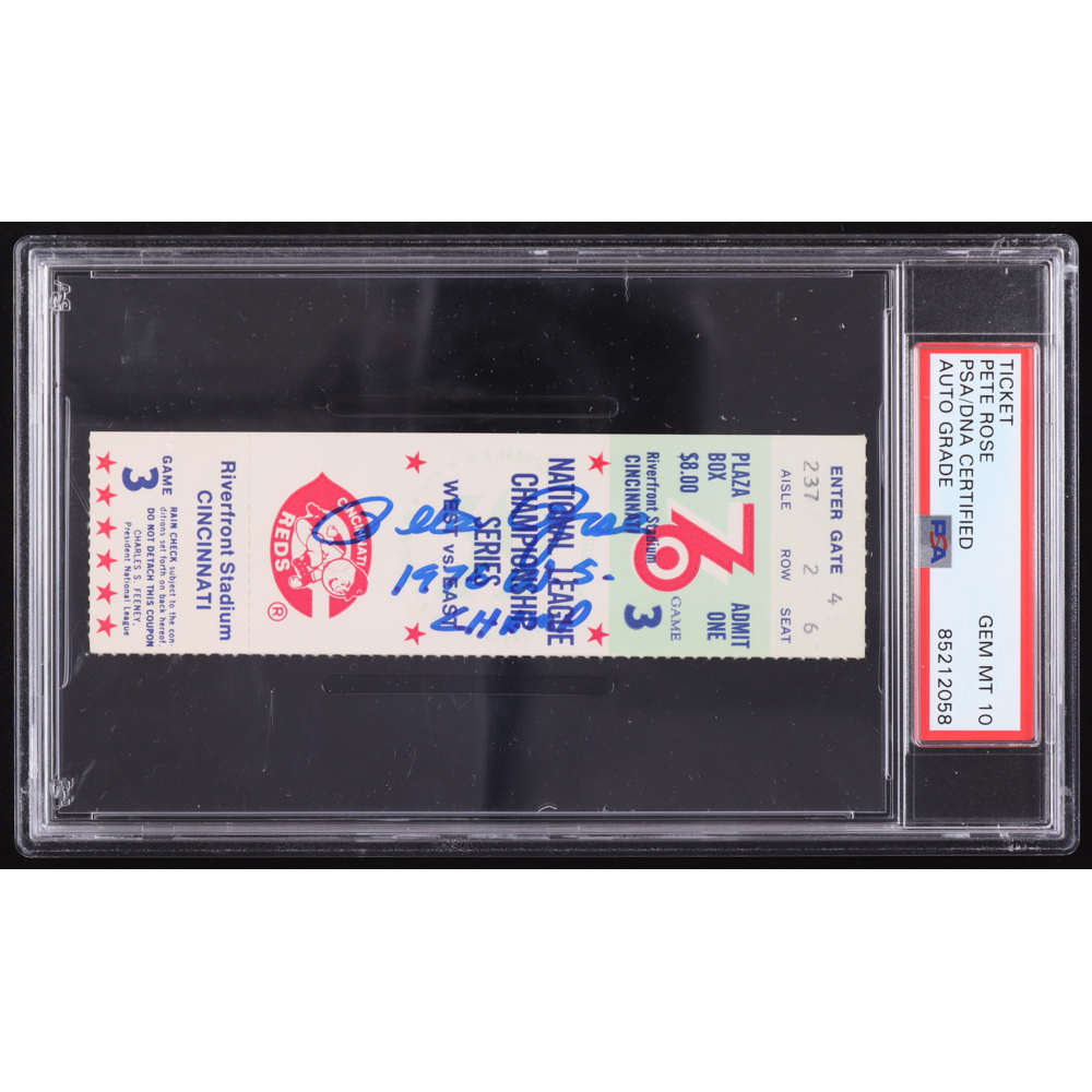 Pete Rose Signed 1976 National League Championship Series Game 3 Ticket ...