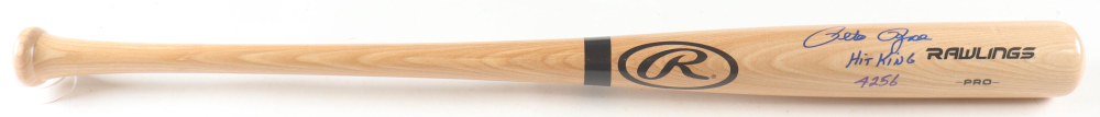 Pete Rose Signed Rawlings Pro Baseball Bat Inscribed "Hit King" & "4256 ...