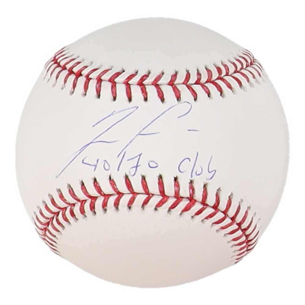 Ronald Acuna Jr. Signed OML Baseball Inscribed "40/70 Club" (Beckett ...