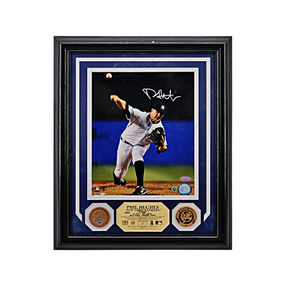 Phil Hughes Signed LE Yankees Custom Framed Highland Mint Collage with ...