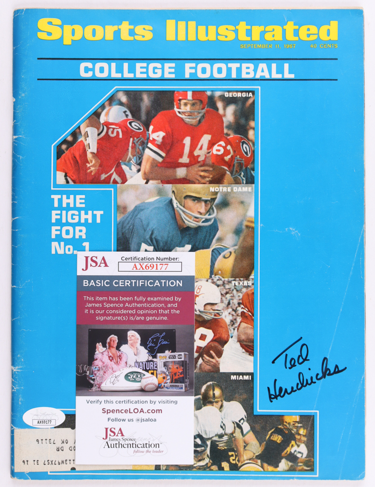 Ted Hendricks Signed 1967 Sports Illustrated Magazine (JSA) | Pristine ...