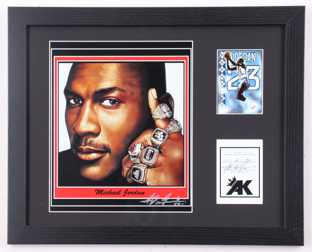 "Michael Jordan" 12.5x15.5 LE Custom Framed Lithograph Print Display By ...