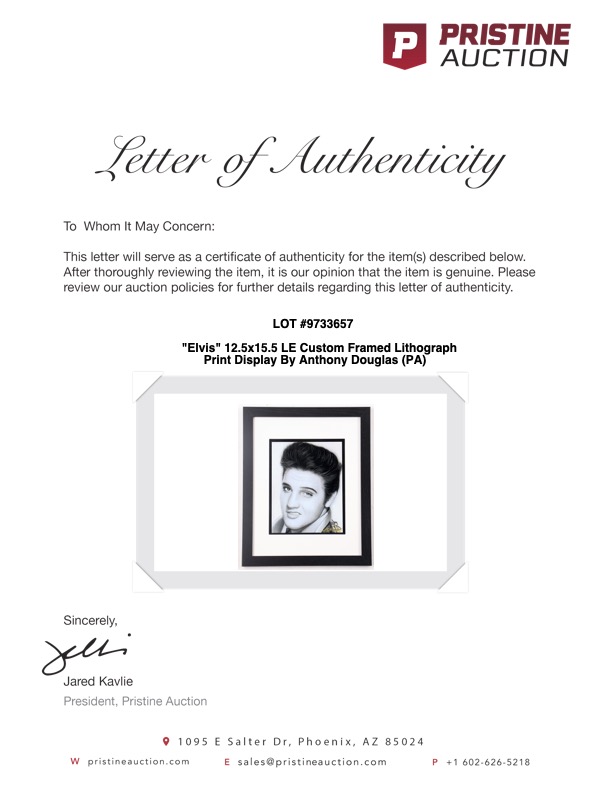 "Elvis" 12.5x15.5 LE Custom Framed Lithograph Print Display By Anthony ...