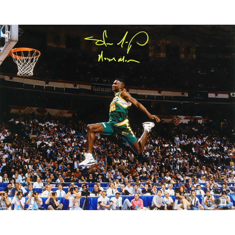 Shawn Kemp Signed SuperSonics 16x20 Photo Inscribed "Reign Man ...