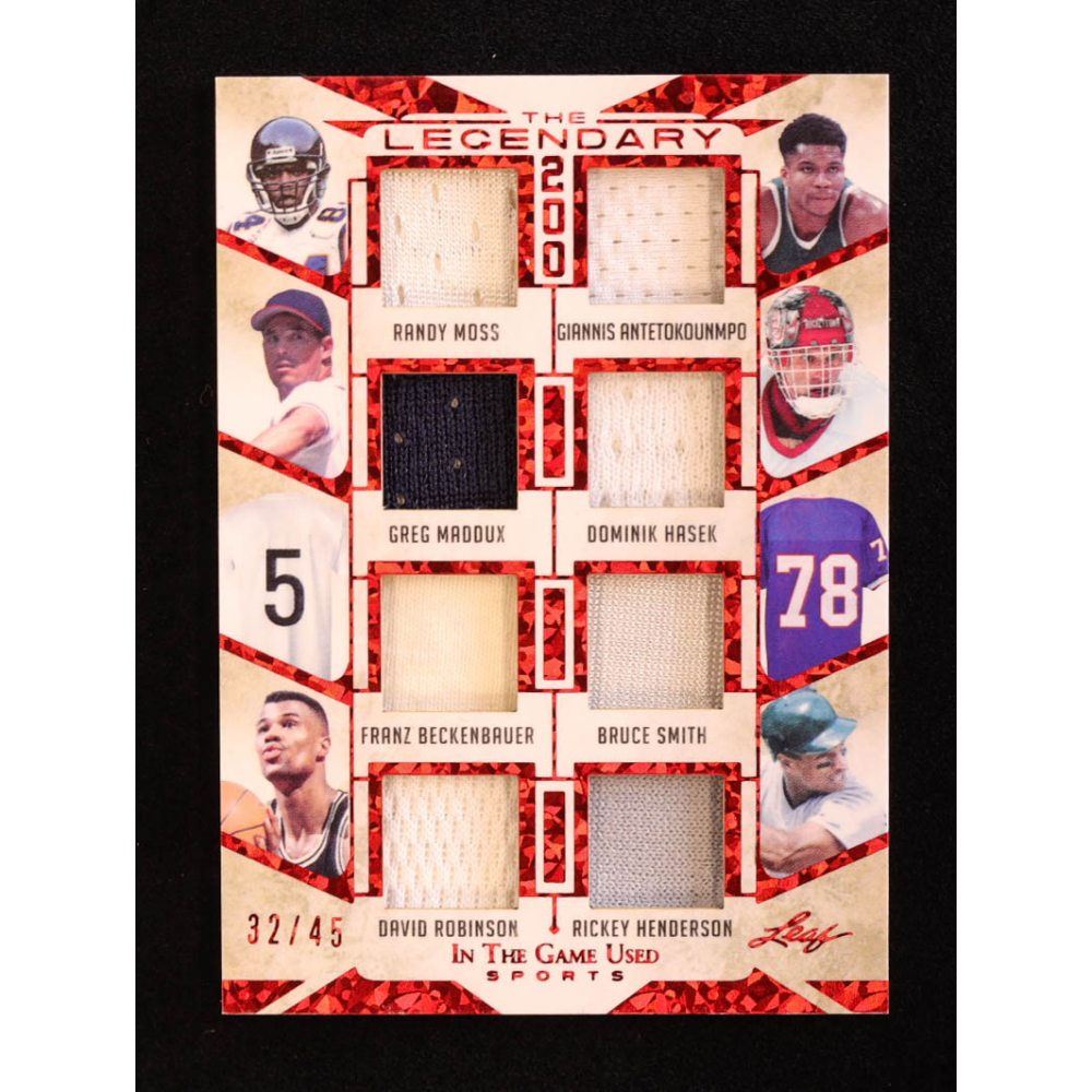 2022 Leaf ITG Used The Legendary 200 Pattern Red #L14 Randy Moss / Greg ...