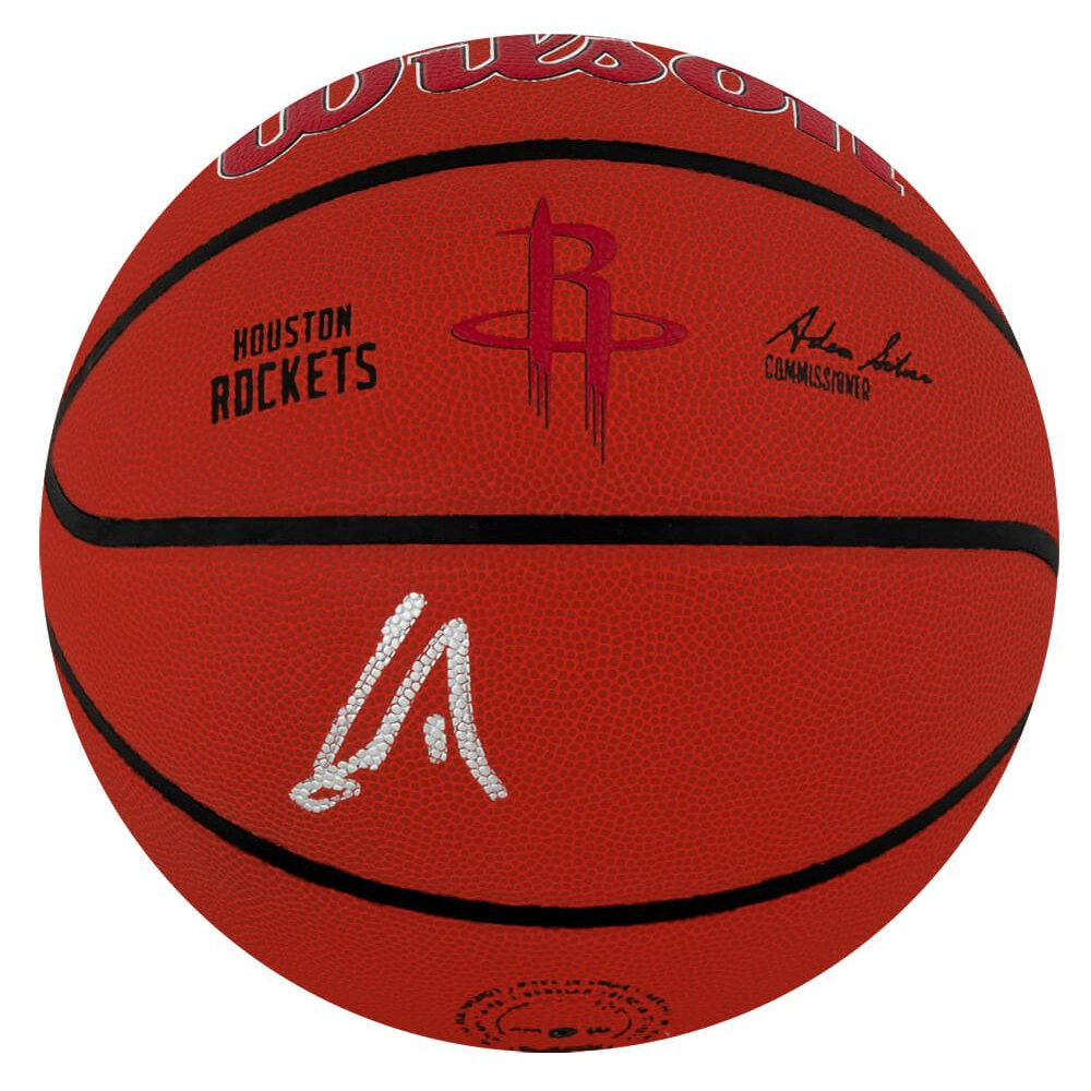 Yao Ming Signed NBA Rockets Logo Basketball (Schwartz) | Pristine Auction