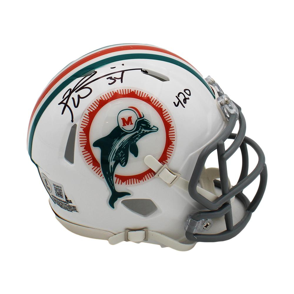 Ricky Williams Signed Dolphins Throwback Alternate Speed Helmet ...