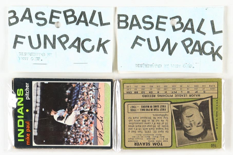 1971 Topps Baseball Cello Fun Pack Vending Box with (20) Packs ...