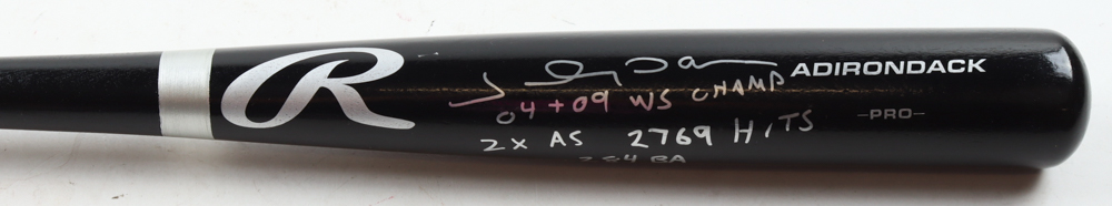 Johnny Damon Signed Rawlings Baseball Bat With Multiple Career Stat ...