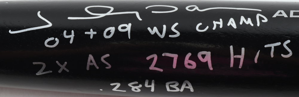 Johnny Damon Signed Rawlings Baseball Bat With Multiple Career Stat ...
