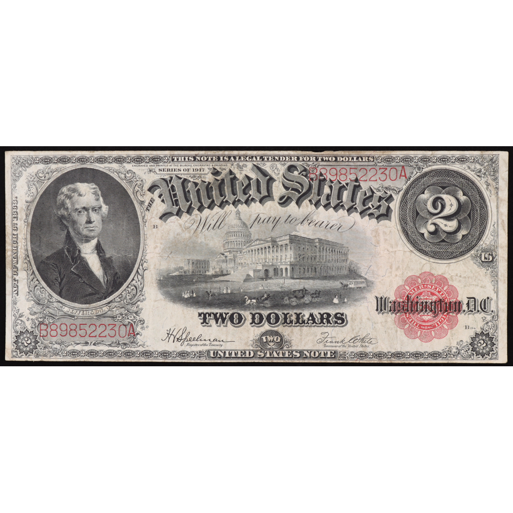 1917 $2 Two Dollars U.S. Legal Tender Note | Pristine Auction