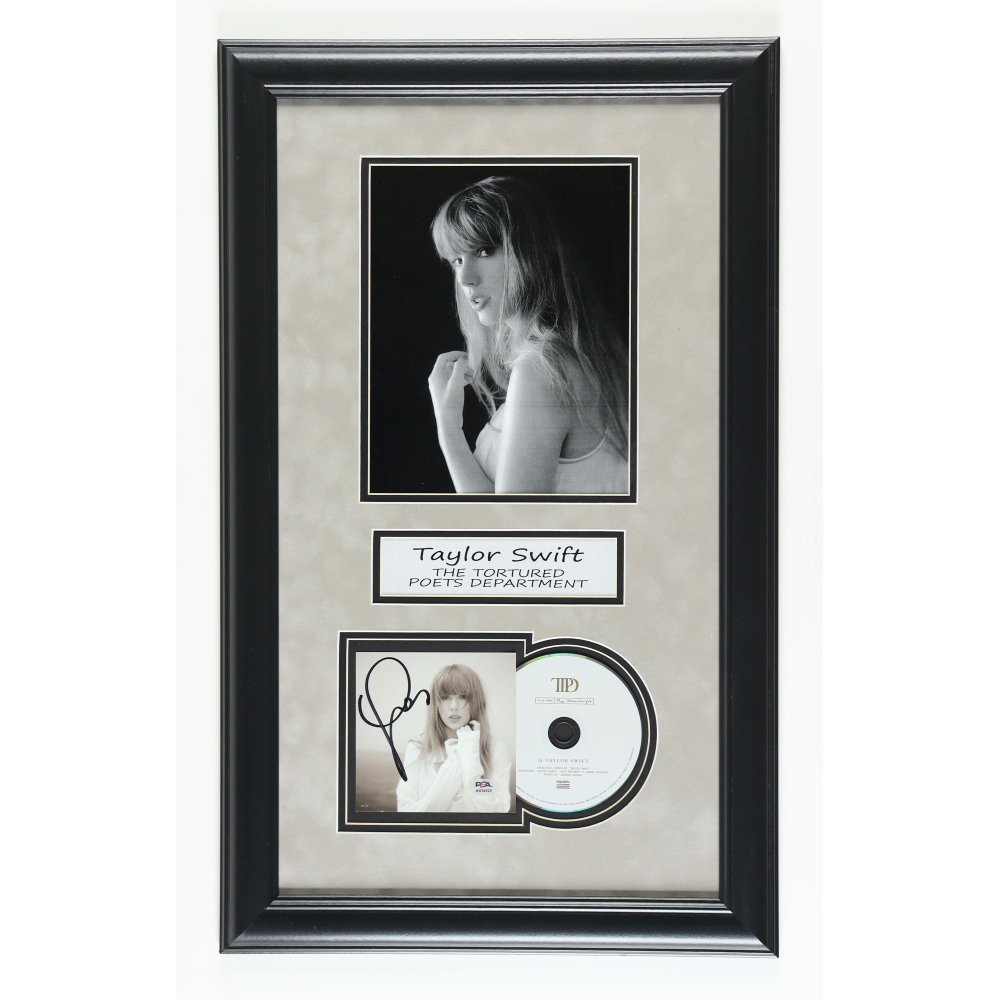 Taylor Swift Signed Custom Framed "The Tortured Poets Department" CD ...