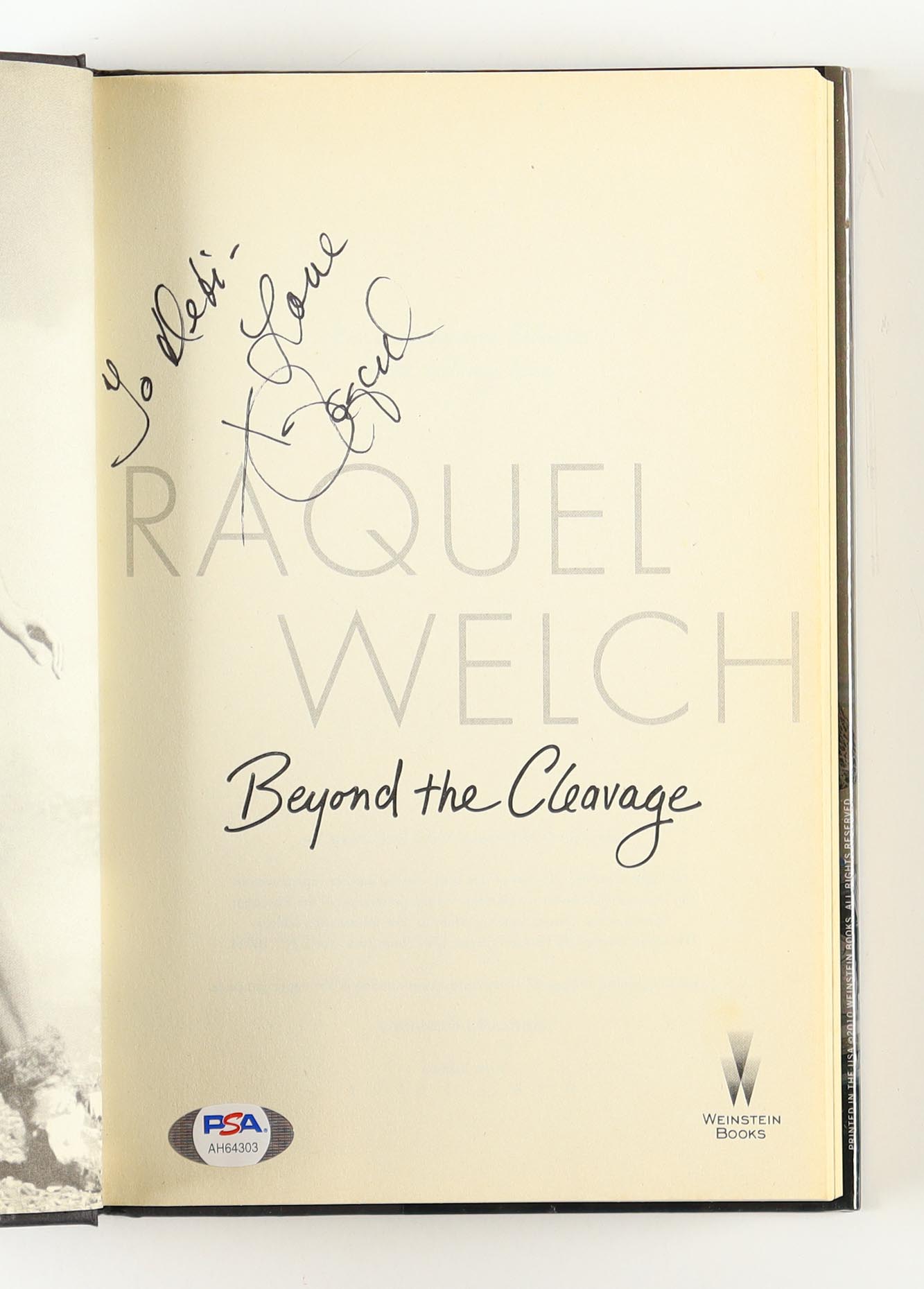 Raquel Welch Signed "Beyond The Cleavage" Hardcover Book Inscribed ...
