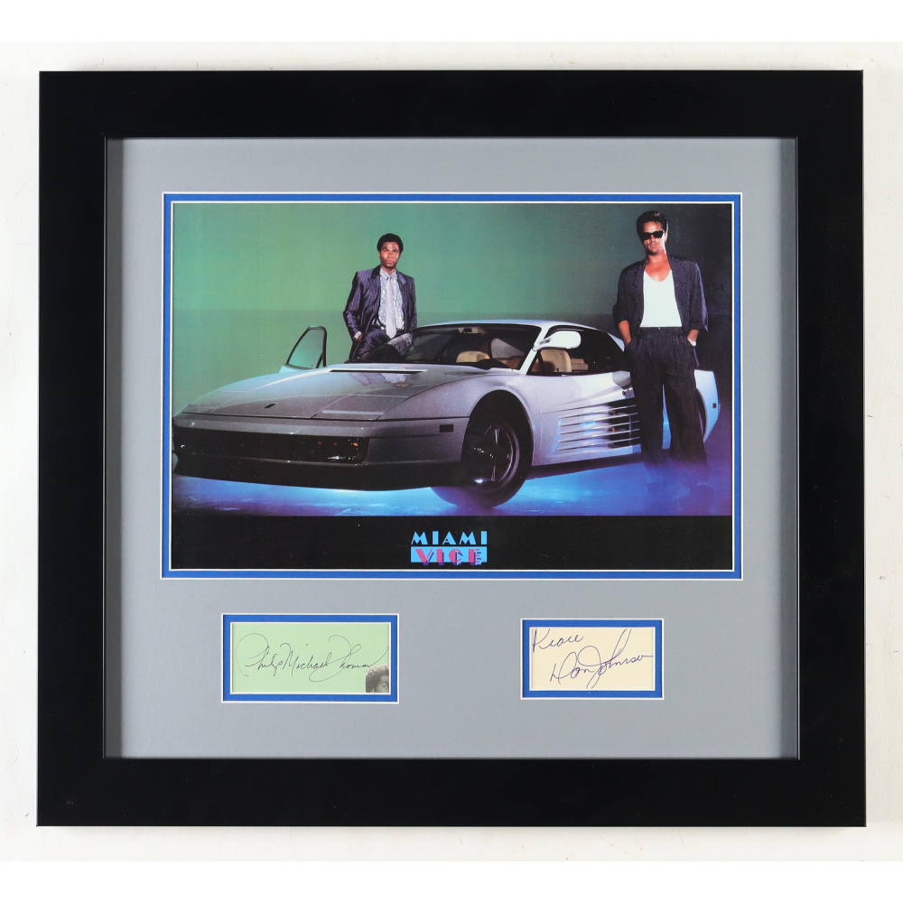 Don Johnson & Philip Michael Thomas Signed "Miami Vice" Custom Framed ...